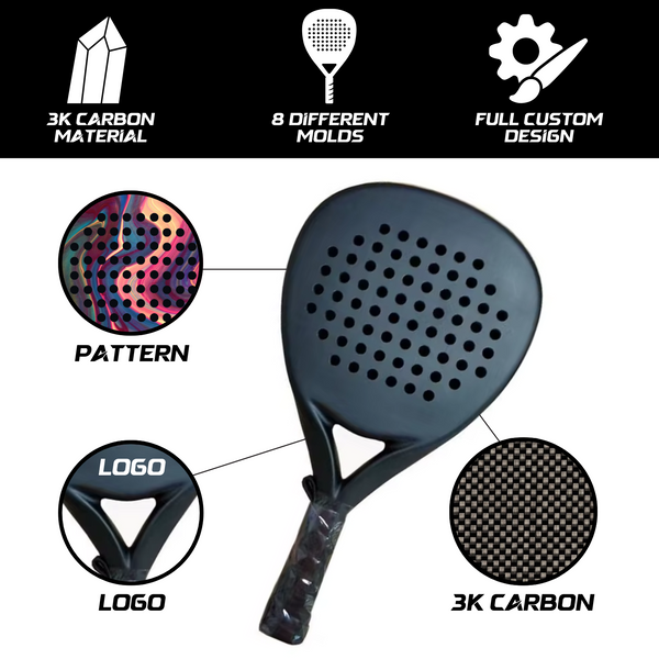 Custom Padel Racket - 3K Carbon