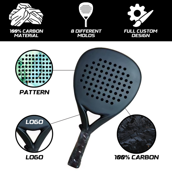 Custom Padel Racket - 100% Carbon